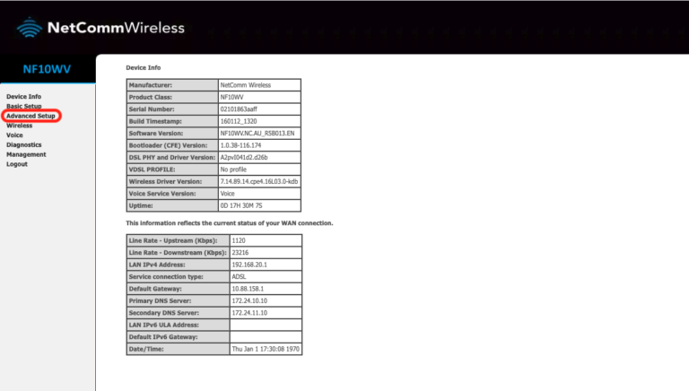 How to setup your NetComm NF10WV modem for nbn