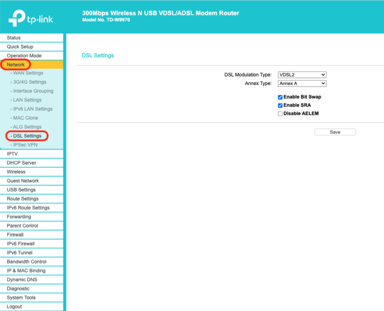 How to setup your TP-Link TD-W9970 modem for nbn FTTN/FTTB