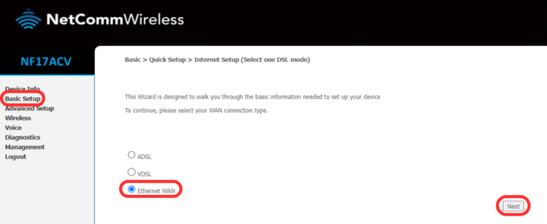 How to setup your NetComm NF17ACV modem for nbn