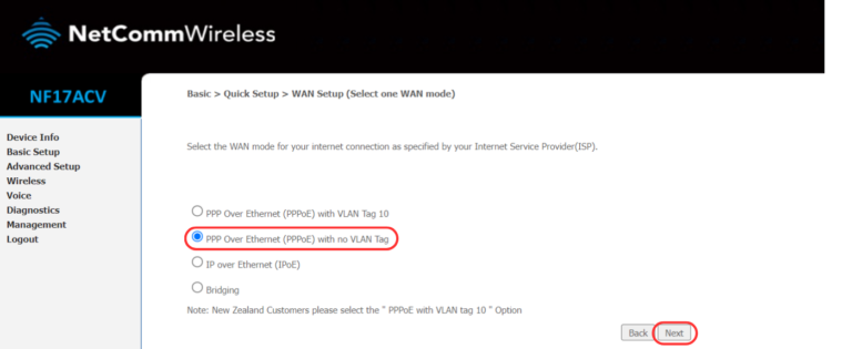 How to setup your NetComm NF17ACV modem for nbn FTTN/FTTB