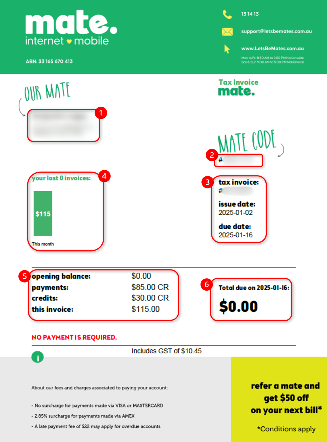 How to read your invoice and understand the charges