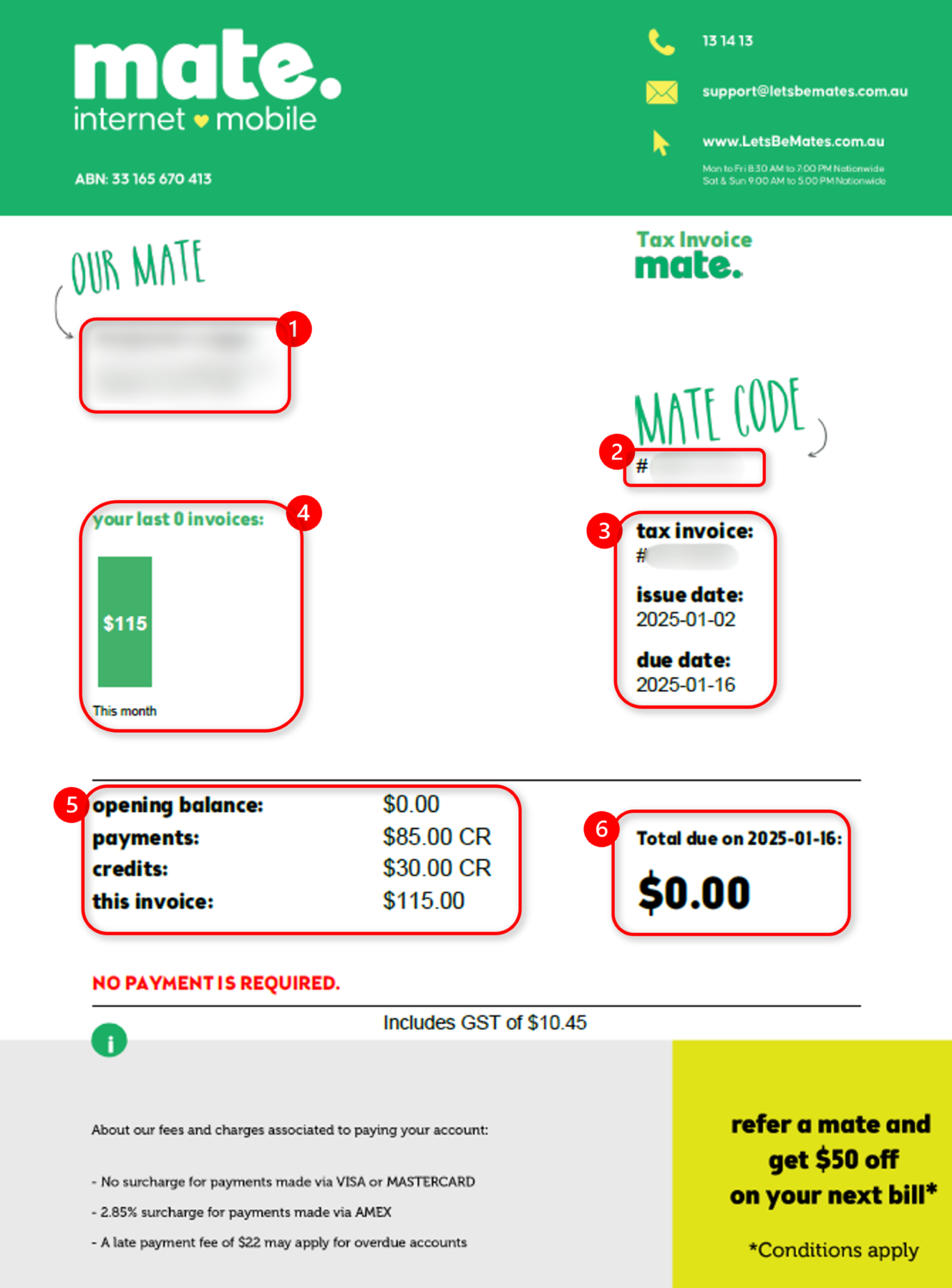 How to read your invoice and understand the charges